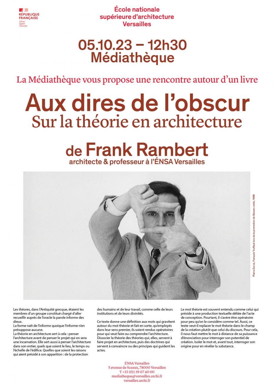 Aux dires de l’obscur - Sur la théorie en architecture | ÉNSA Versailles